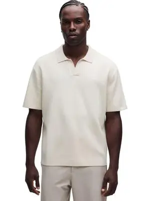 Lululemon Cotton-blend Knit Short-sleeve Polo Shirt - Light Ivory
