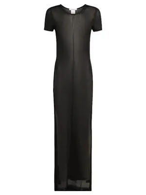 LEMAIRE Shiny Viscose Column Dress With Slits - Black