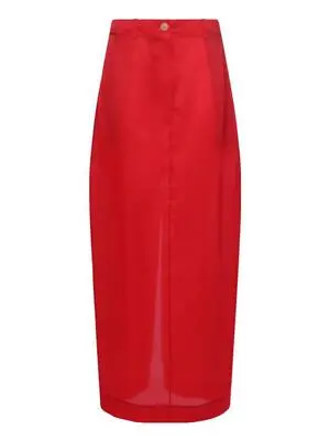 Khaite Silk Organza Long Skirt - Red
