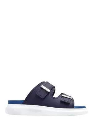 Alexander McQueen Alexander McQueen Logo-Engraved Double-Strap Sandals Blue