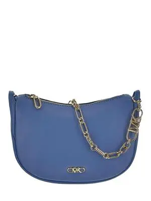 Michael Kors Logo Plaque Chained Small Shoulder Bag - Blue