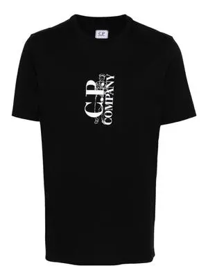 C.P. COMPANY Logo-print Cotton T-shirt - Black