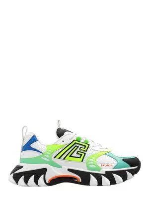 Balmain B-east Pb Trainers In Technical Materials And Mesh - White