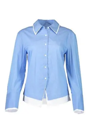 Veronica Beard Bonnie Collared Shirt - Blue