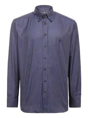 Etro Paisley-jacquard Buttoned Shirt - Blue