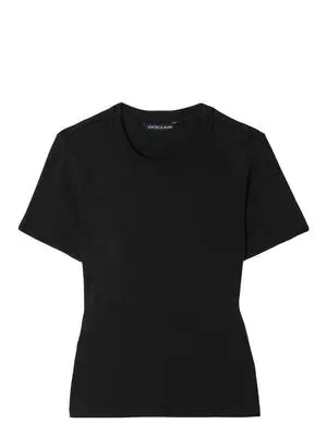 Veronica Beard Ribbed Crew-neck T-shirt - Black