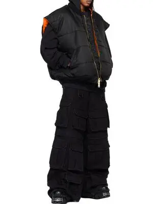 Vetements Zip-up Quilted Vest - Black
