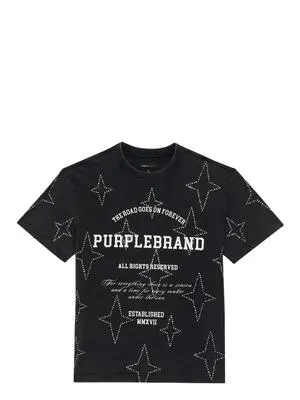 PURPLE BRAND Crystal-embellished Cotton T-shirt - Black
