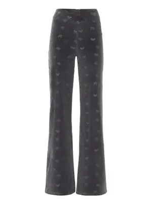 ROTATE BY BIRGER CHRISTENSEN Briella Velvet Logo Leggings - Black