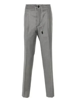 Incotex Incotex Drawstring Felted Trousers Gray