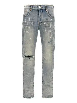 PURPLE BRAND Pierced Denim Jeans - Gray