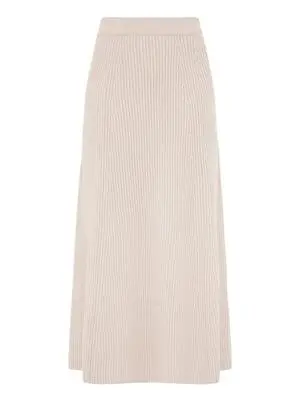 Zimmermann Illustration Paneled Rib Skirt - Cream