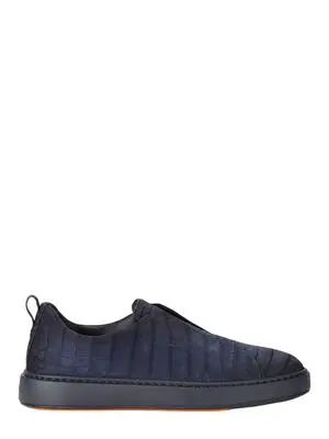 Santoni Crocodile Leather Clean Icon Sneakers - Navy