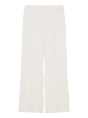 Marina Rinaldi Virgin Wool Wide-leg Trousers - Ivory