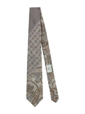 Etro Patchwork Pointed Tip Tie - Light Brown
