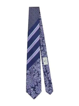 Etro Patchwork Pointed Tip Tie - Navy Blue