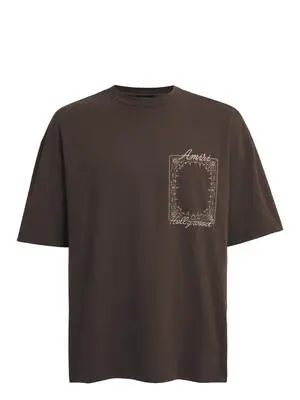 Amiri Cotton Quad Bandana T-shirt - Brown