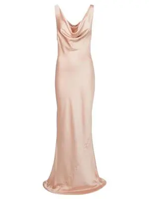 Norma Kamali Norma Kamali Draped Satin Gown Pink