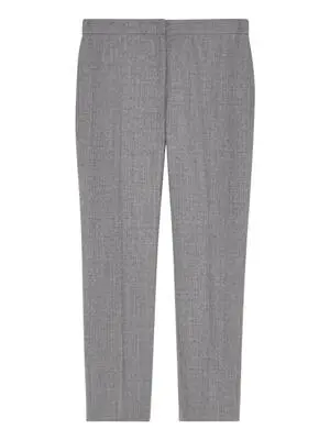 Alexander McQueen Wool Cropped Cigarette Trousers - Black