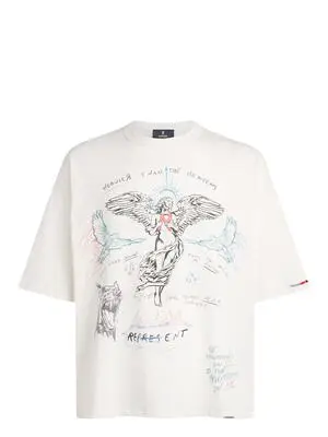 REPRESENT Organic Cotton-hemp Printed T-shirt - White