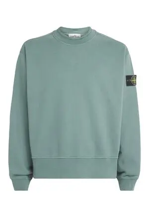 Stone Island Cotton Rib-knit Compass Sweatshirt - Green