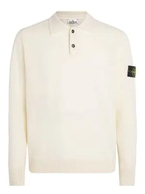 Stone Island Virgin Wool Polo Sweater - Ivory