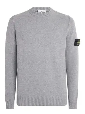 Stone Island Stone Island Virgin Wool-Blend Compass Sweater Grey