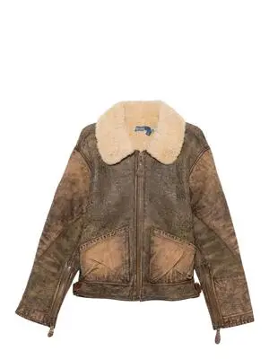 Polo Ralph Lauren Shearling-trim Bomber Jacket - Brown