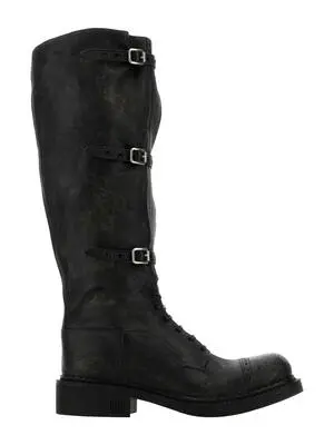 Miu Miu Leather Boots - Black