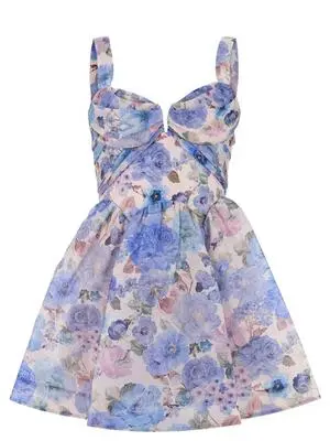 Zimmermann Printed Linen Blend Rebellion Mini Dress - Multicolor
