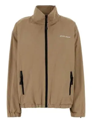 Miu Miu Gabardine Windbreaker - Brown