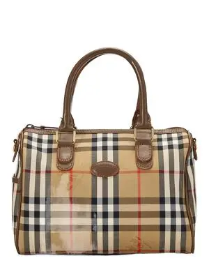 Burberry Burberry Haymarket Check Boston Bag Beige