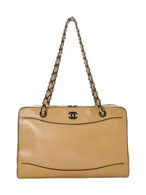 Chanel Calfskin Chain Tote - Beige