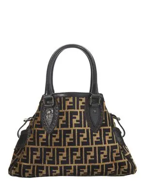 Fendi Zucca Velour Bag Du Jour - Black