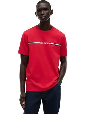 Tommy Hilfiger Hilfiger Signature Stripe Logo T-shirt - Primary Red