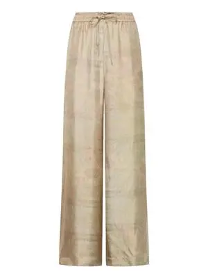 PIERRE-LOUIS MASCIA Silk Palazzo Trousers - Neutrals