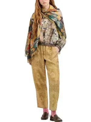PIERRE-LOUIS MASCIA Aloe Floral-print Silk Blouse - Neutrals