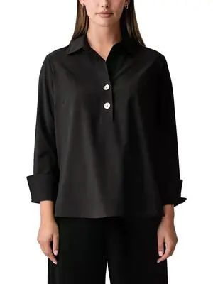 Joseph Ribkoff Classic Collar Button-down Blouse - Black