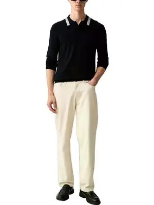 TRUSSARDI Contrast-collar Polo Shirt - Blue