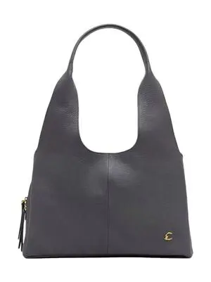 COCCINELLE Coccinelle Nell Logo-Plaque Pebbled-Leather Tote Bag Grey