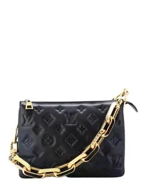 LOUIS VUITTON Coussin Monogram Embossed Lambskin Cross Body Bag - Black