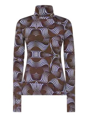 PIERRE-LOUIS MASCIA Sassonia Turtleneck Top - Brown