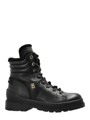 Bogner St. Moritz Leather Combat Boots Black