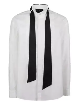 John Richmond Scarf-detail Bib-front Shirt - White