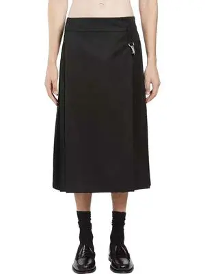 Simone Rocha Tailored Clip Kilt Midi Skirt - Black