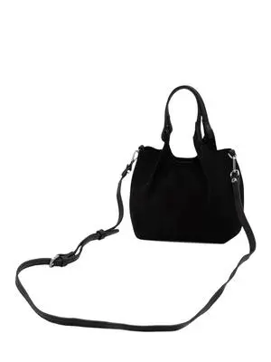 GIANNI CHIARINI GIANNI CHIARINI Mini Suede Logo-Patch Tote Bag Black
