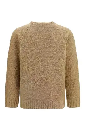 LANEUS Laneus Raglan-Sleeve Bouclé Sweater Neutrals