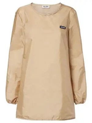 Miu Miu Logo Minidress - Beige