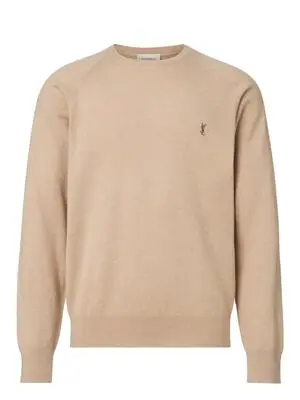 Saint Laurent Cassandre Cashmere Sweater - Beige
