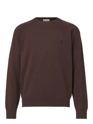 Saint Laurent Cassandre Cashmere Sweater - Brown